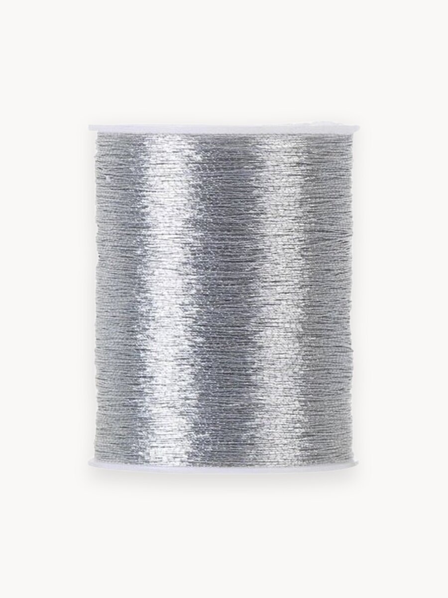 Нить металлизированная для вышивки и вязания, люрекс, намотка 100 м, упаковка 4 шт, цвет: серебро