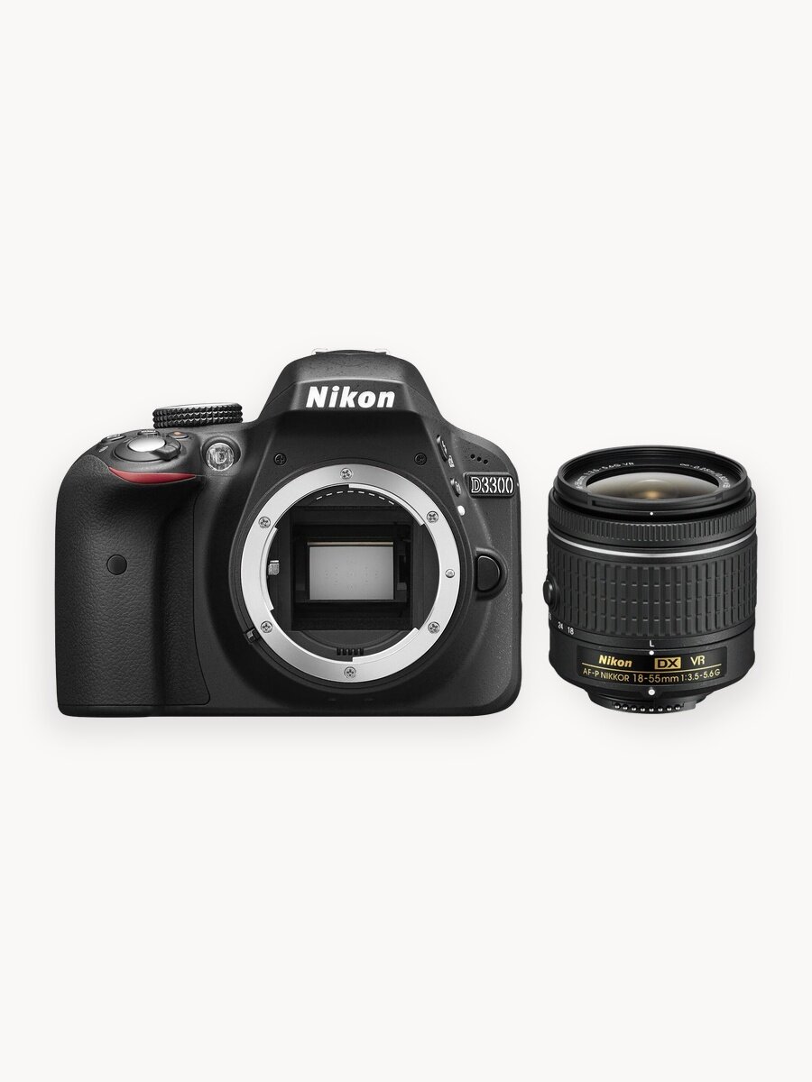 Фотоаппарат Nikon D3300 Kit AF-P DX 18-55mm F/3.5-5.6G VR, черный