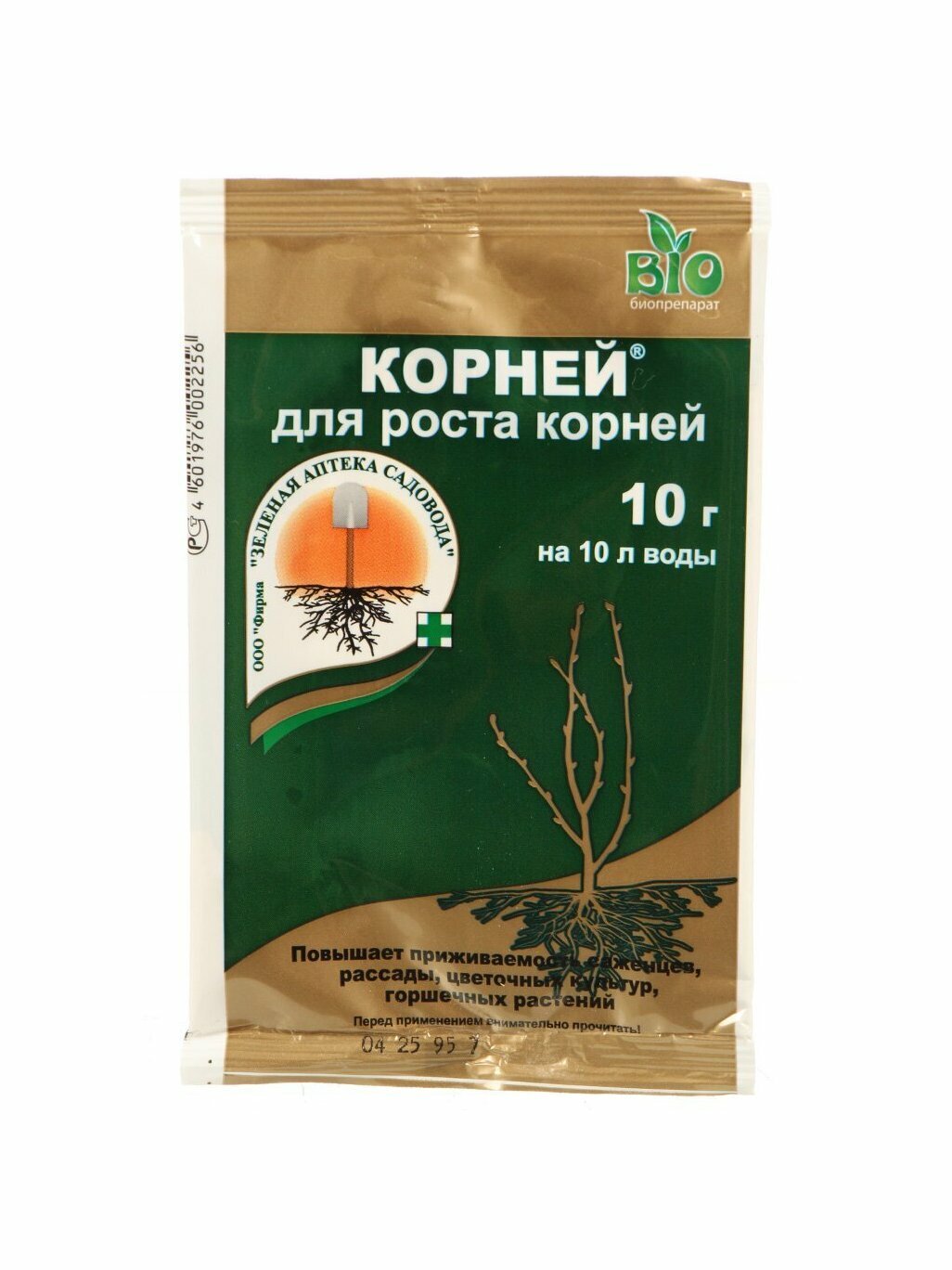 Удобрение Корней Зеленая аптека Садовода 10 г универсальное водорастворимое порошок стимулятор
