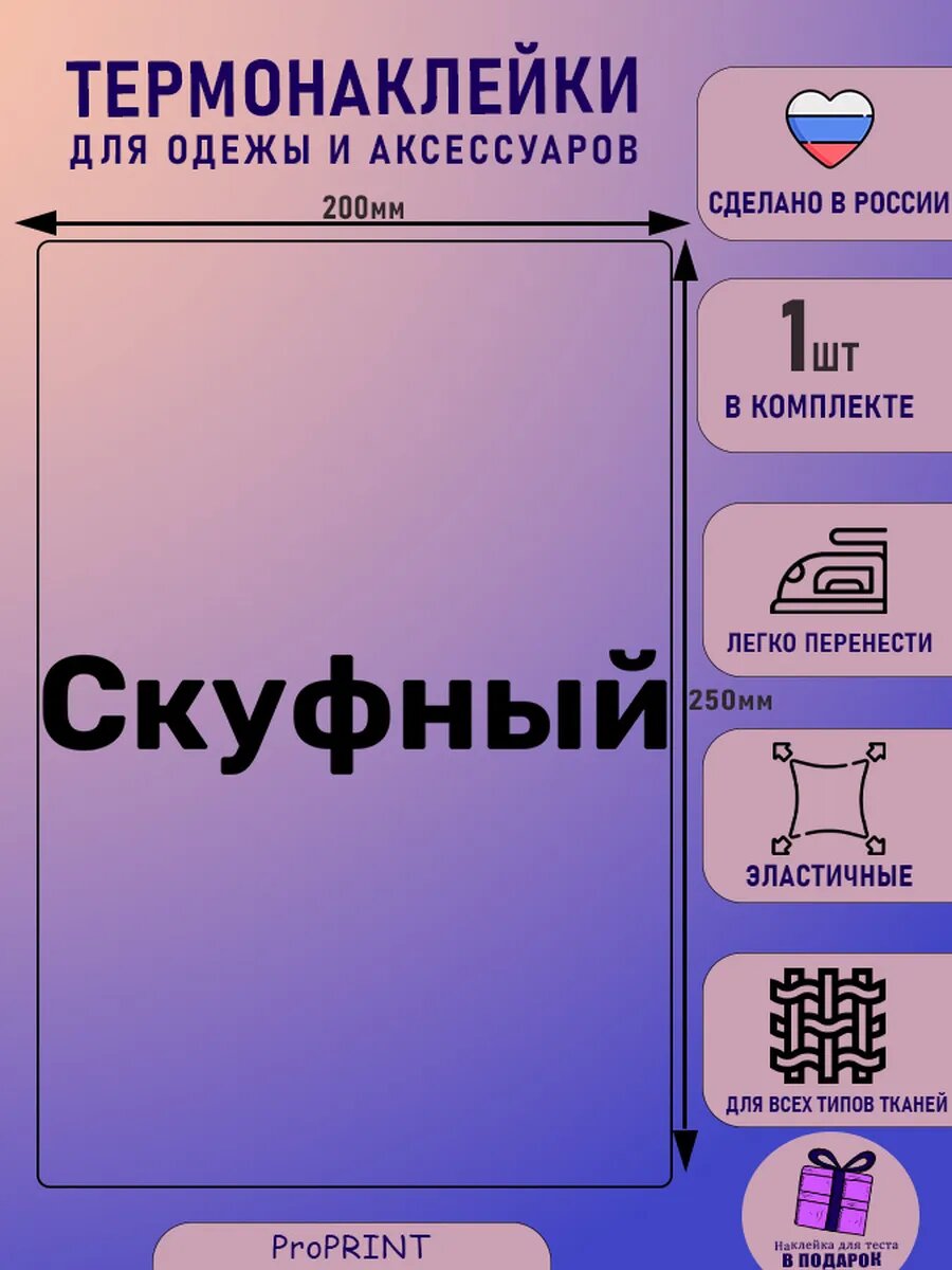 Термонаклейка на одежду надпись