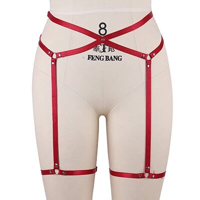 Ремень для тела красного цвета, свадебная подвязка эластичная регулировка, сексуальное женское белье, укороченный топ в стиле панк, фетиш, бондаж, клетка для тела, ремень готический