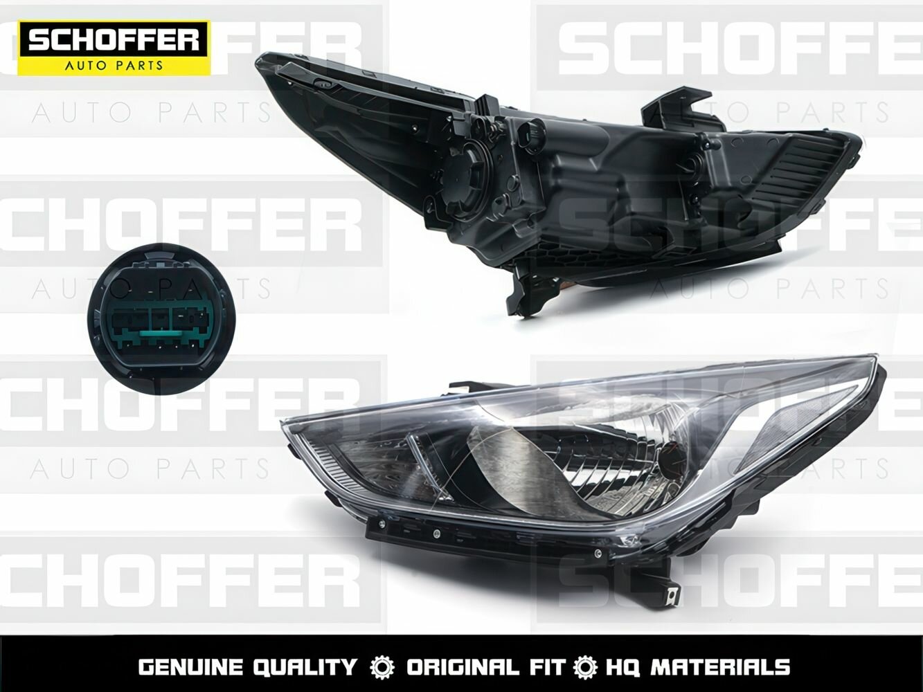 Фара левая, для Хендай Солярис II 2017-2020 Hyundai Solaris II 2017-2020, артикул SHF-12030, производителя SCHOFFER