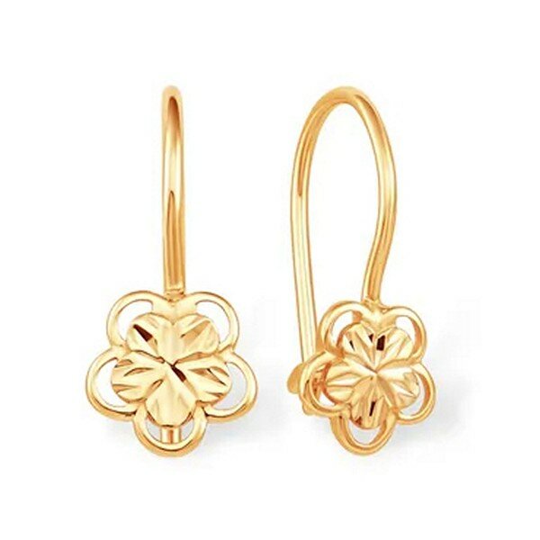Серьги, красное золото, 585 проба