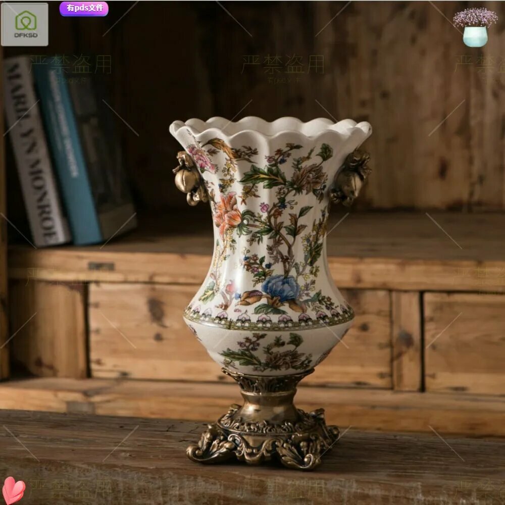 Глиняная ваза с трещинами от льда, креативные предметы интерьера, украшения, 30 см