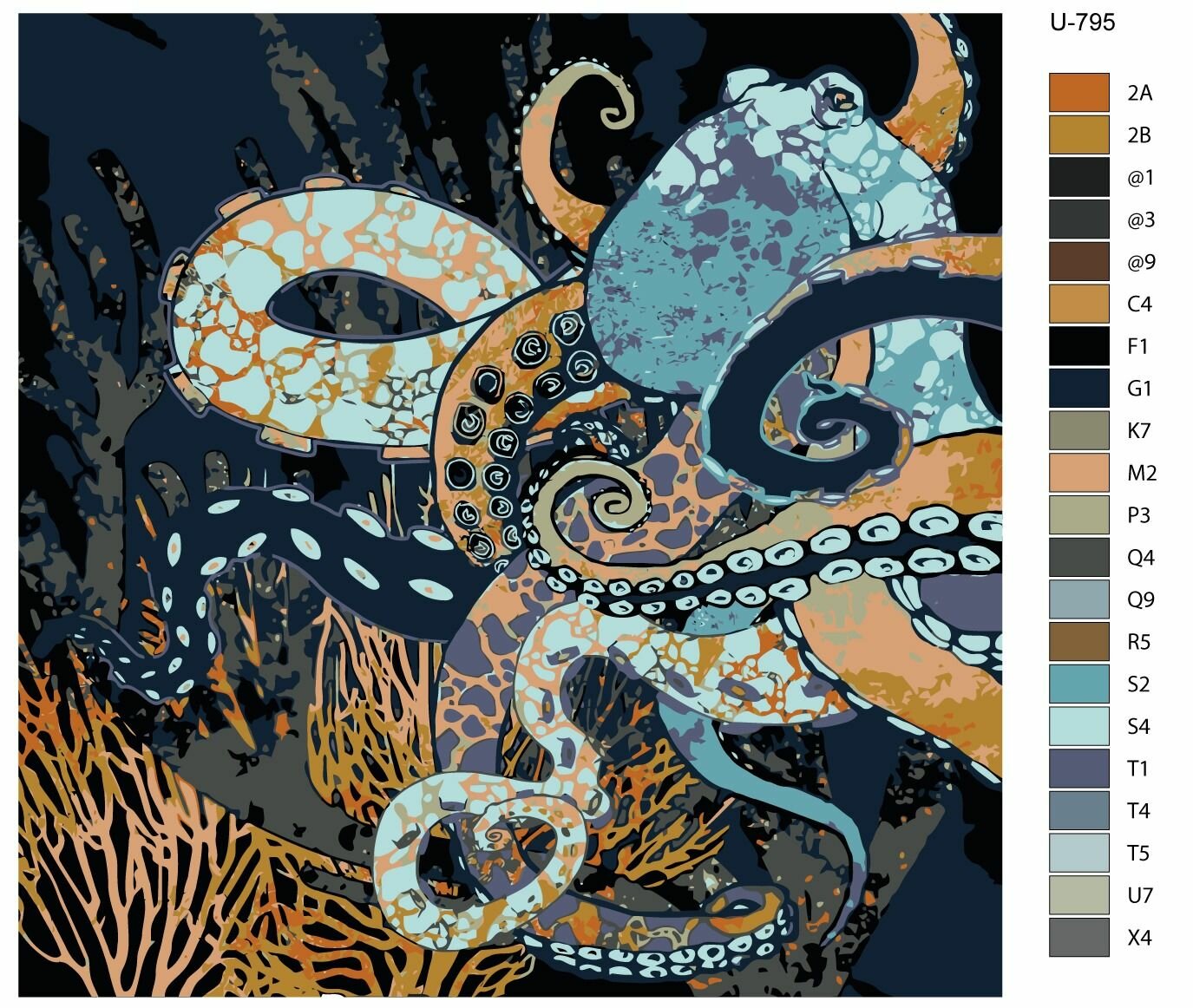 Картина по номерам BRUSHES-PAINTS "Осьминог" U-795 40x40 см