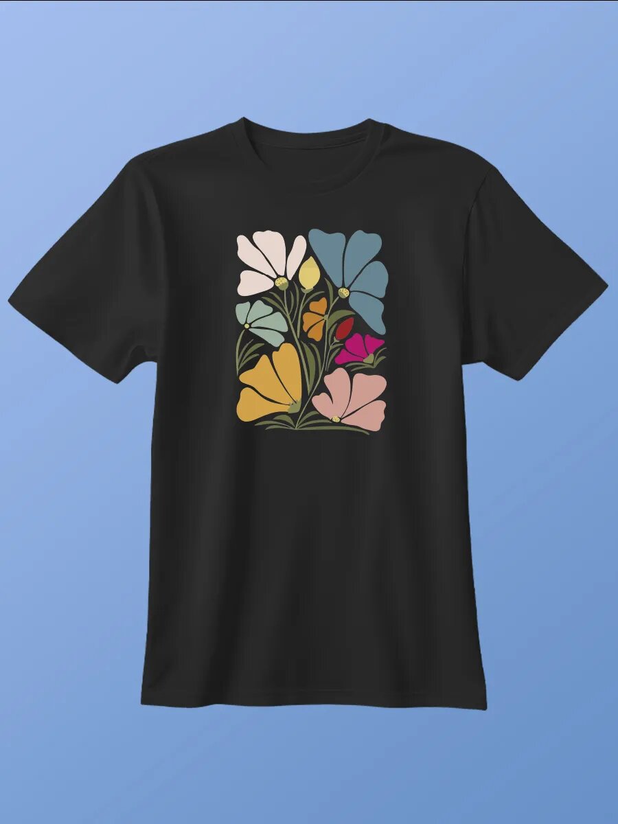 Футболка с абстракцией цветок