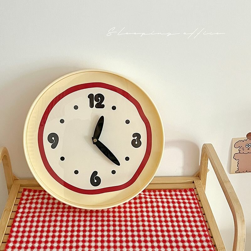 Круглые настенные часы, настенные часы в кремовом стиле, подходящие для украшения дома,30 см