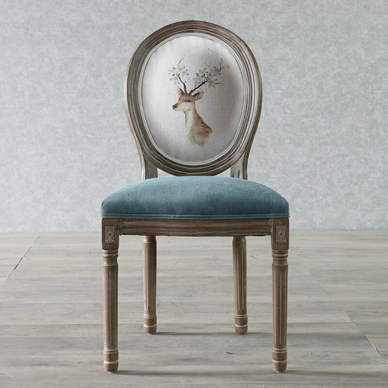 Обеденный стул в европейском стиле ретро из массива дерева, модное и простое кресло со спинкой в американском ресторане отеля