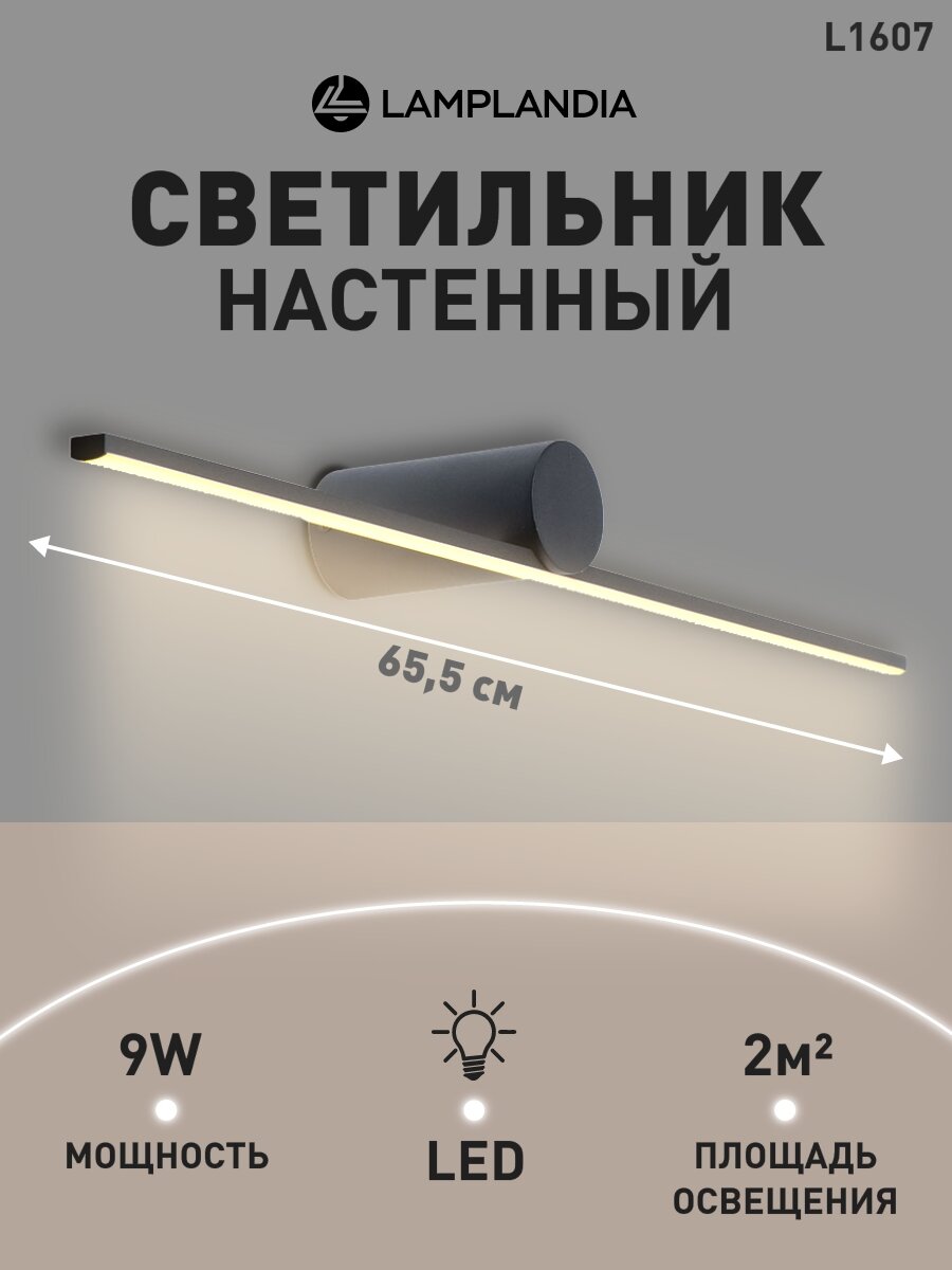 Бра Lamplandia L1607 PALO BLACK, SMD LED 9Вт