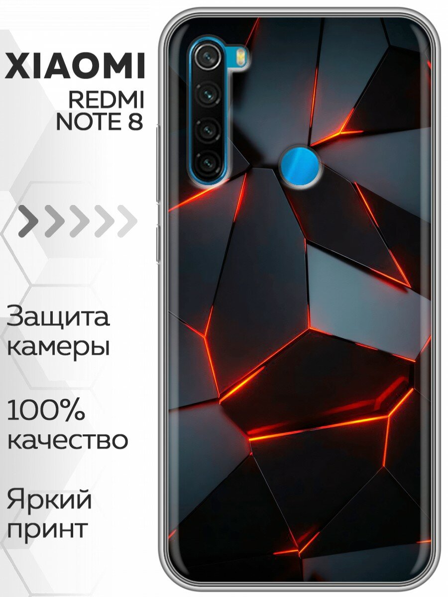 Чехол для Xiaomi RedMi Note 8 с принтом Черный (Сяоми Редми Нот 8)