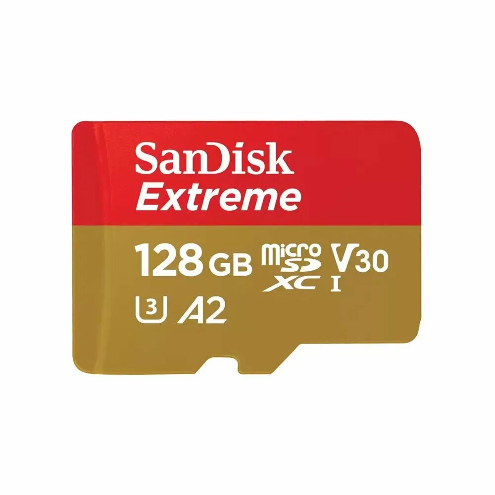 Карта SanDisk Extreme microSD для мобильных игр 128 ГБ (SDSQXAA-128G-GN6MN) без адаптера на SD