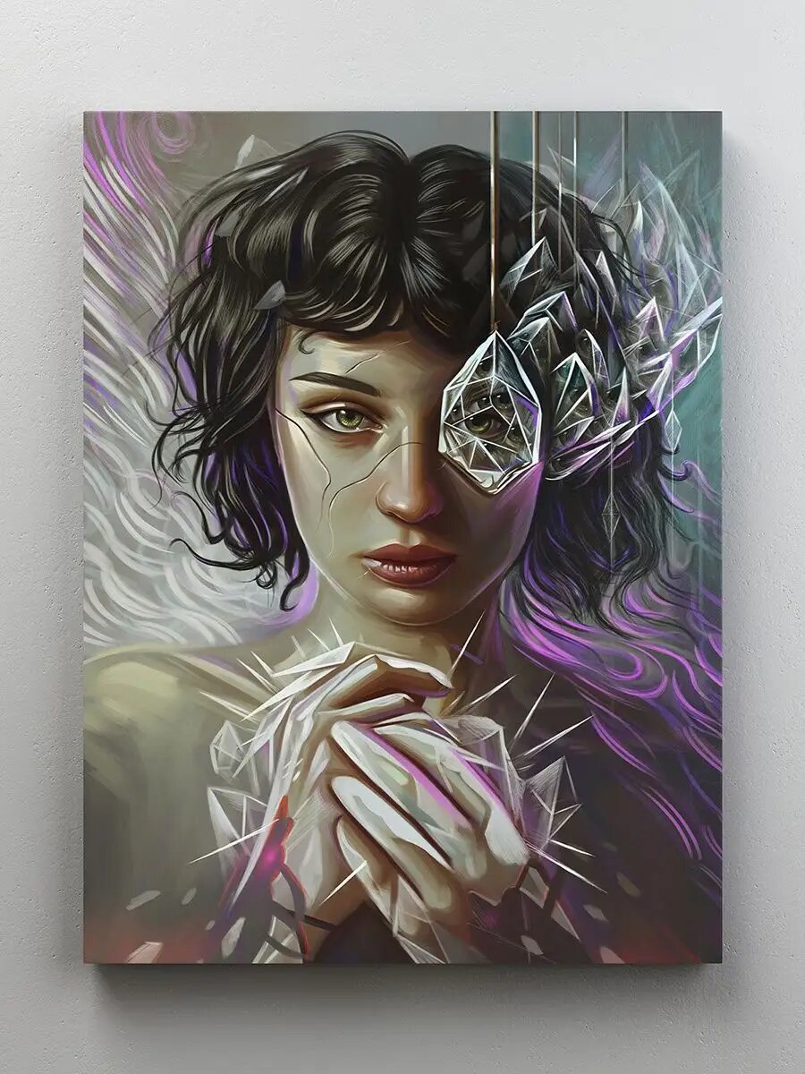 Интерьерная картина на холсте "Девушка алмаз - Арт" размер 30x40 см