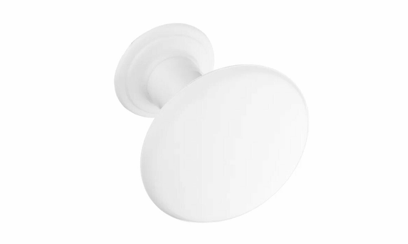 Ручка-кнопка двусторонняя РК1 белая, для межкомнатных дверей, пластик