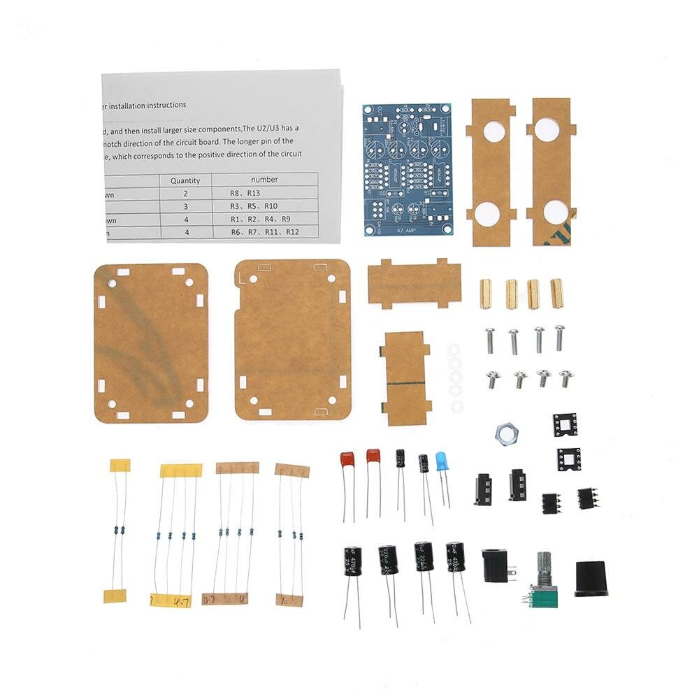 Комплект усилителя для наушников Hi-Fi NE5532 на 47 А с прозрачным корпусом DC9V-18V