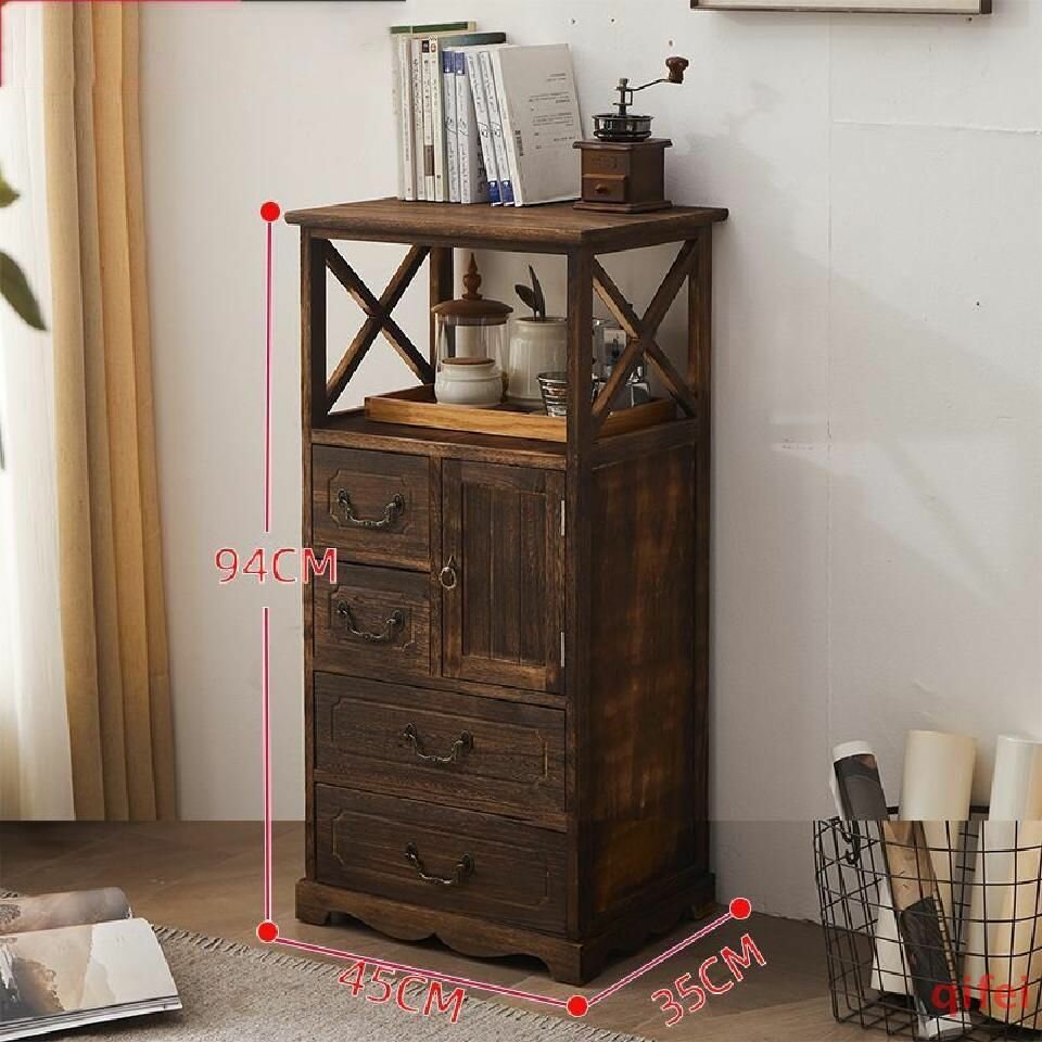 Комод из цельного дерева, простое хранение в стиле ретро, многослойный