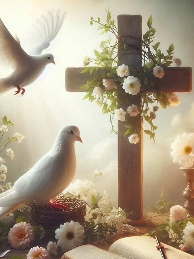 Алмазная картина "Белый голубь" алмазная огранка 40х50 см,40X50CM, белый