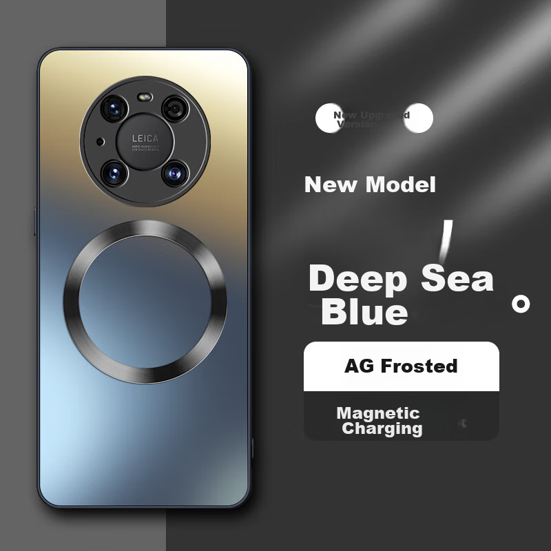 AG Magnetic Case for Huawei Mate40 Pro, Huawei Mate40 Pro Protective Cover, Matte Full Coverage Ultra-Thin Shockproof Anti-Fingerprint Phone Case for Men And Women - Deep Sea Blue