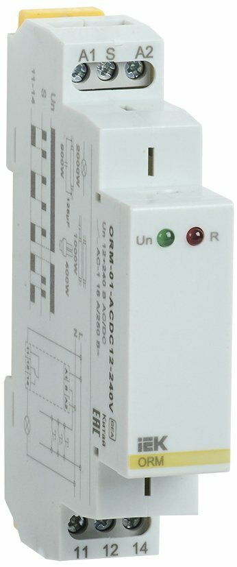 IEK ONI Импульсное реле ORM 1 контактакт 12-240 В AC/DC, ORM-01-ACDC12-240V
