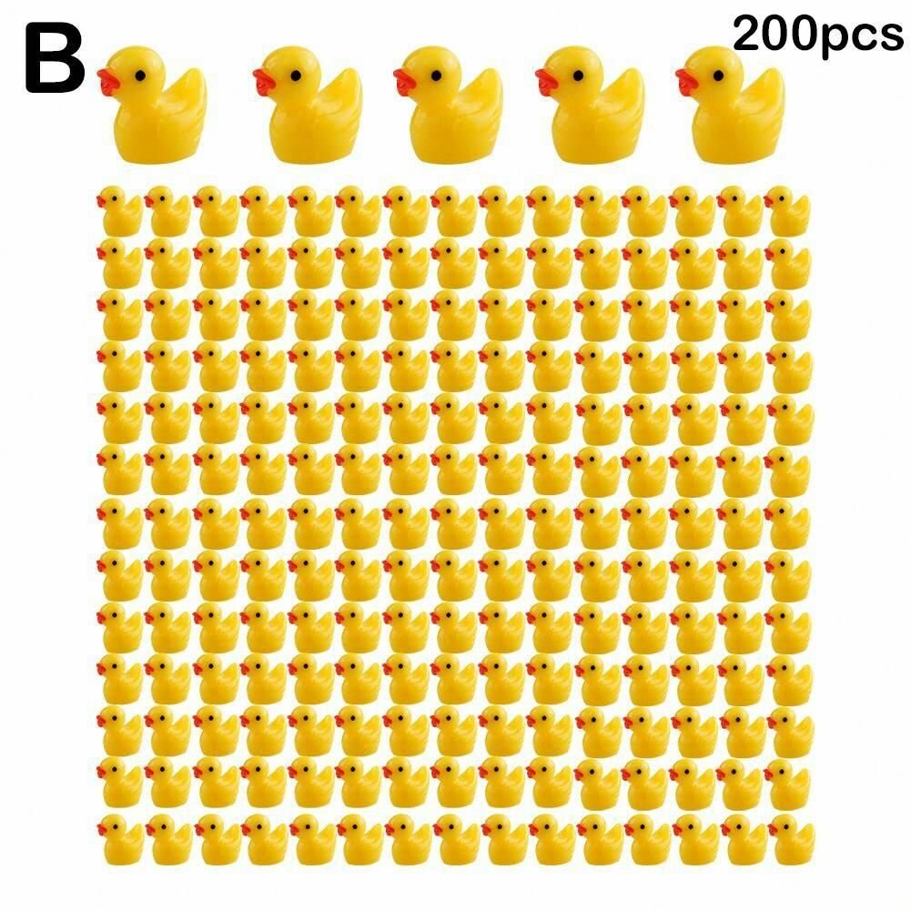 100/200шт. мини-утки из смолы для школьных проектов, аксессуары, миниатюрные персонажи