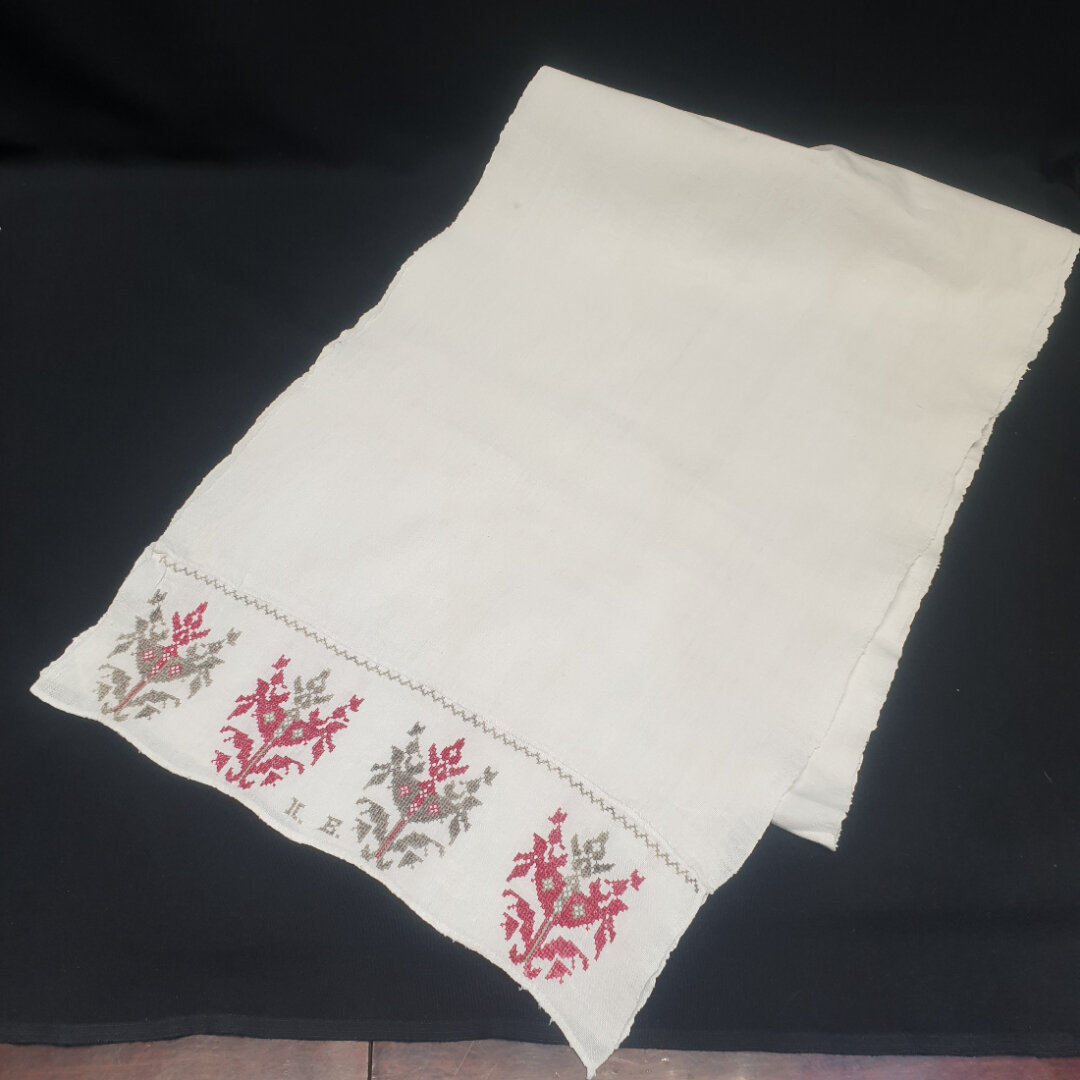 Рушник, вышивка крестиком, ручная работа, 210х37 см. Антиквариат, Россия до 1917 г.