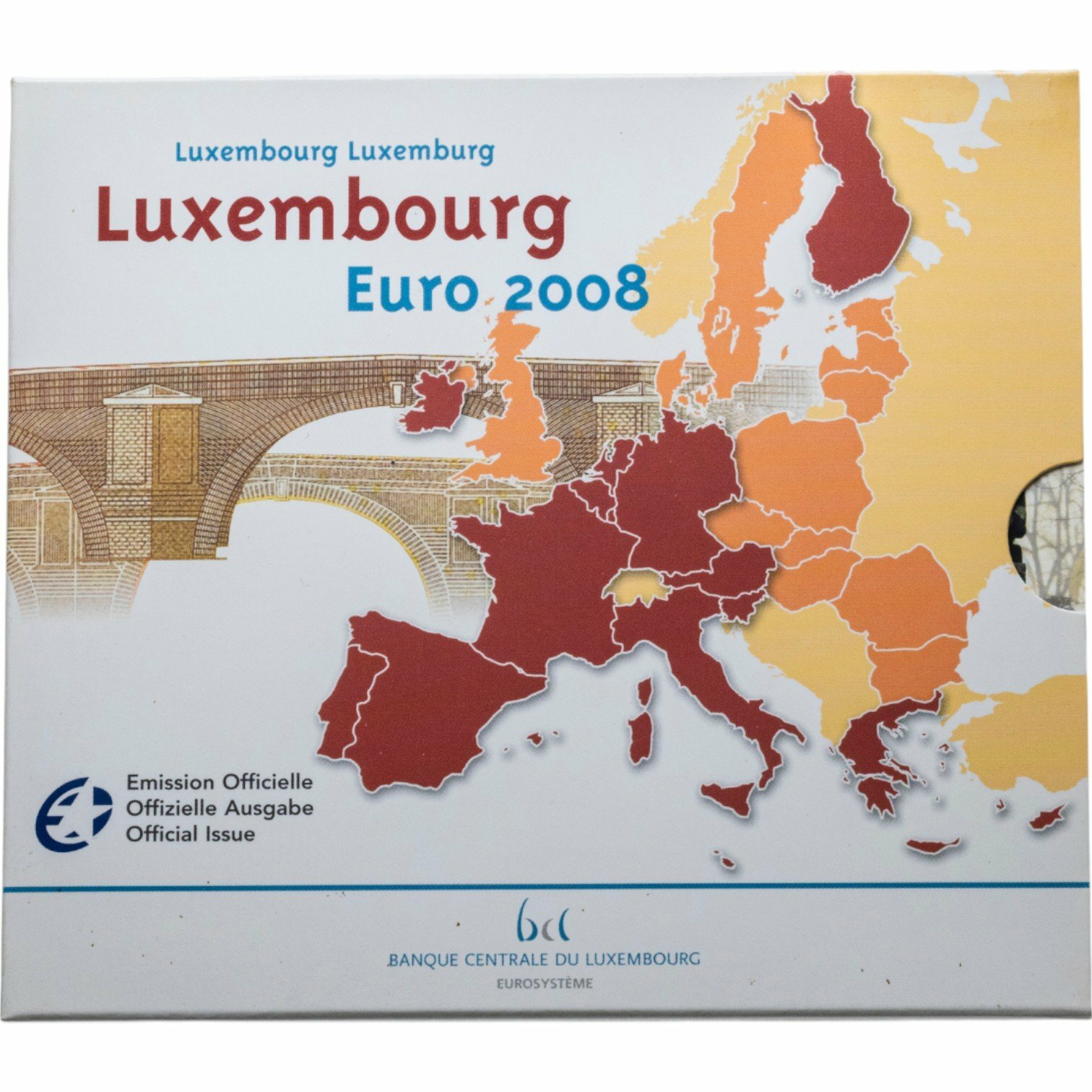 Люксембург 2008 официальный набор евро из 9 монет в буклете