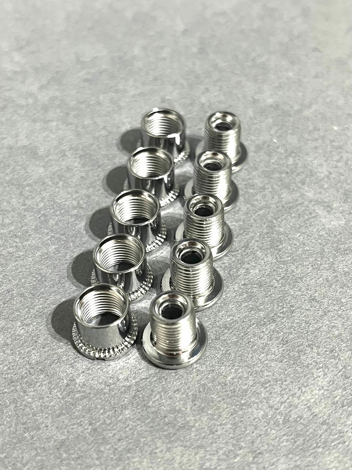 Бонки для велосипеда, гайка М8х8.6мм, болт М8х10.4мм, сталь, 5шт, цвет серебристый