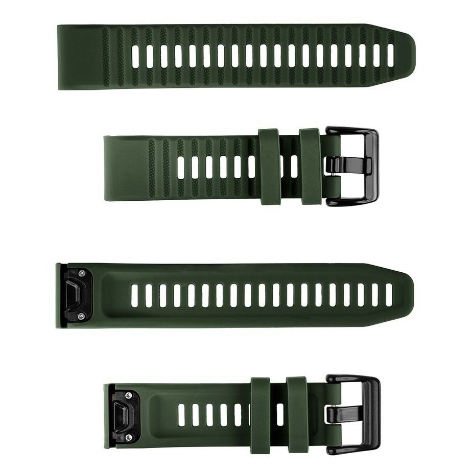 Ремешок силиконовый для умных часов 22мм Garmin Approach S60 / S62 / D2 Delta / Forerunner 935 / 945 / Quatix 5 зеленый