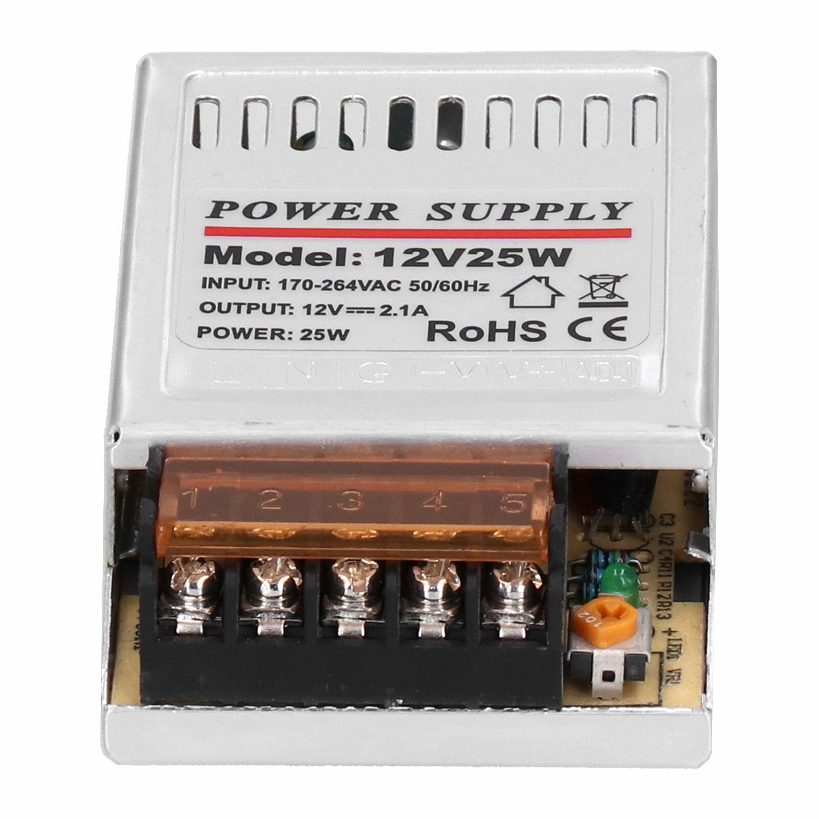 DC12V 25W 2.1A Импульсный источник питания Трансформатор для светового короба Светодиодная лента Система камеры безопасности