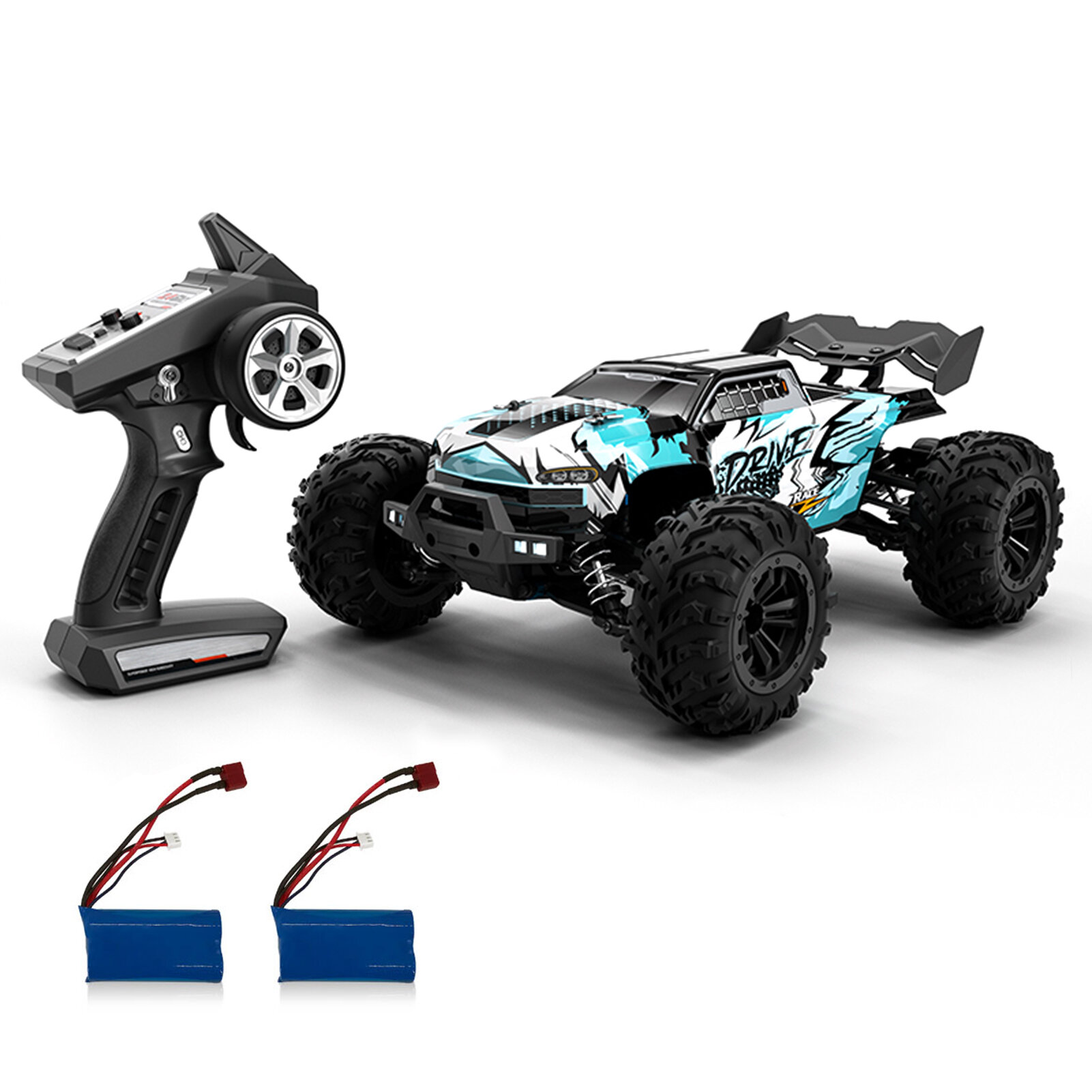 RC автомобиль 2.4Ghz 70KM/H 1/16 внедорожник с бесколлекторным мотором LED свет 4WD для гонок и карабканья подарок для детей и взрослых 2 батарейки 30*23*11.5cm Alloy PA PVC 2840 Brushless Motor 4000 KV 17g серво Brushless 35A 2S ESC 7.4V 1500mAh 120