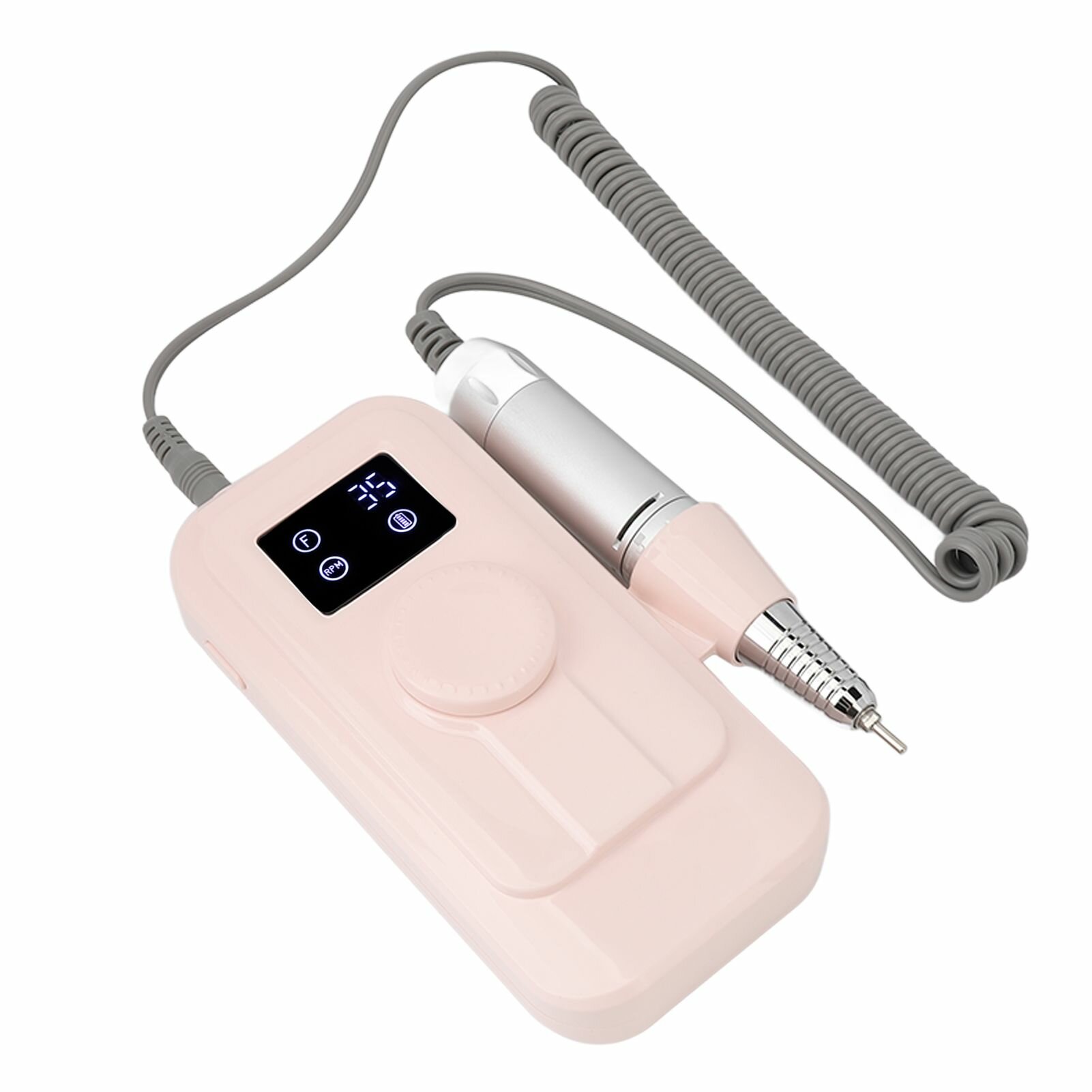 Электрическая шлифовальная машинка для ногтей, портативная, перезаряжаемая, высокая мощность, 35000 об/мин, розовая