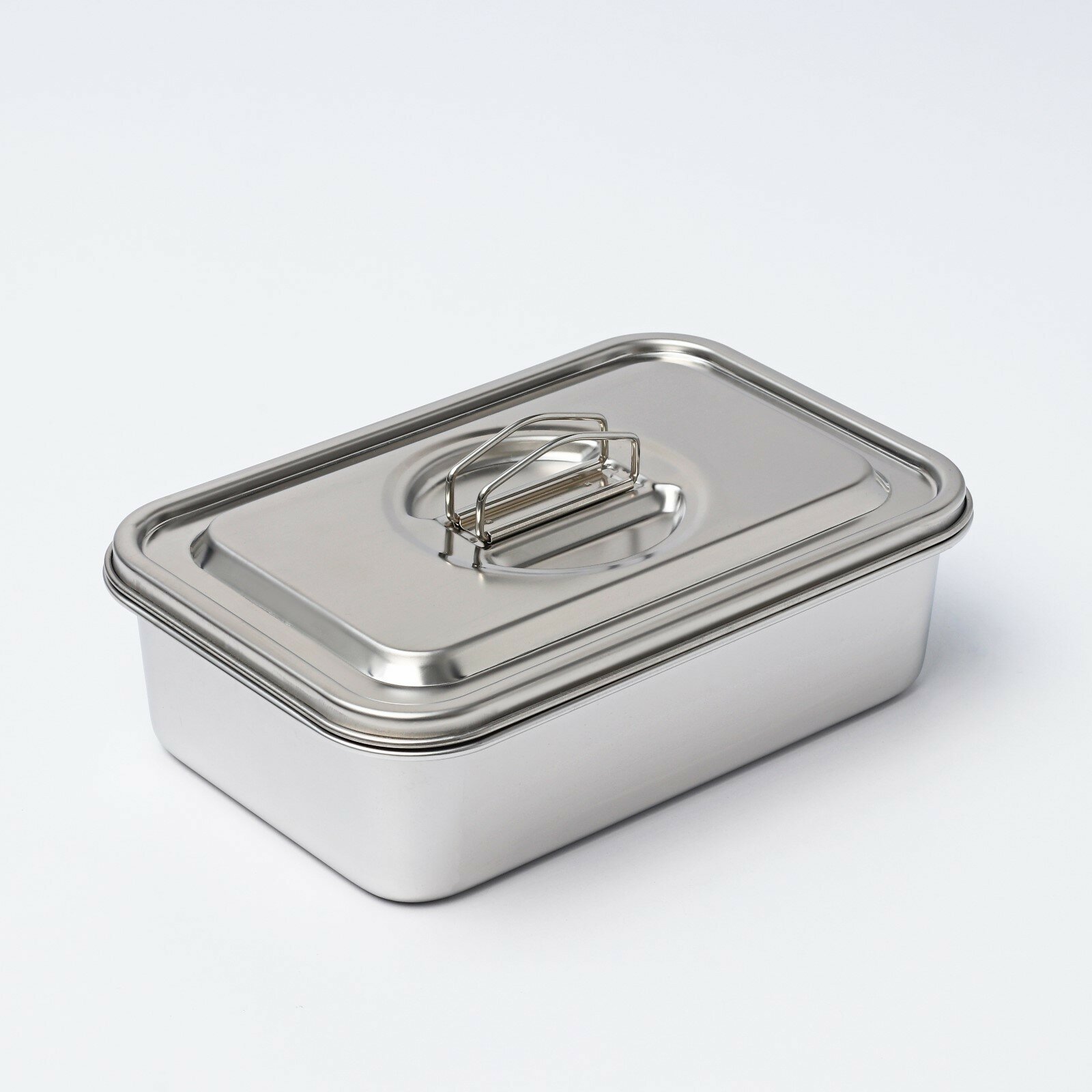 Контейнер для еды SKYPHOS нержавеющая сталь, 2 секции, 1800 мл, 23x15x7 см, прямоугольный, серебристый