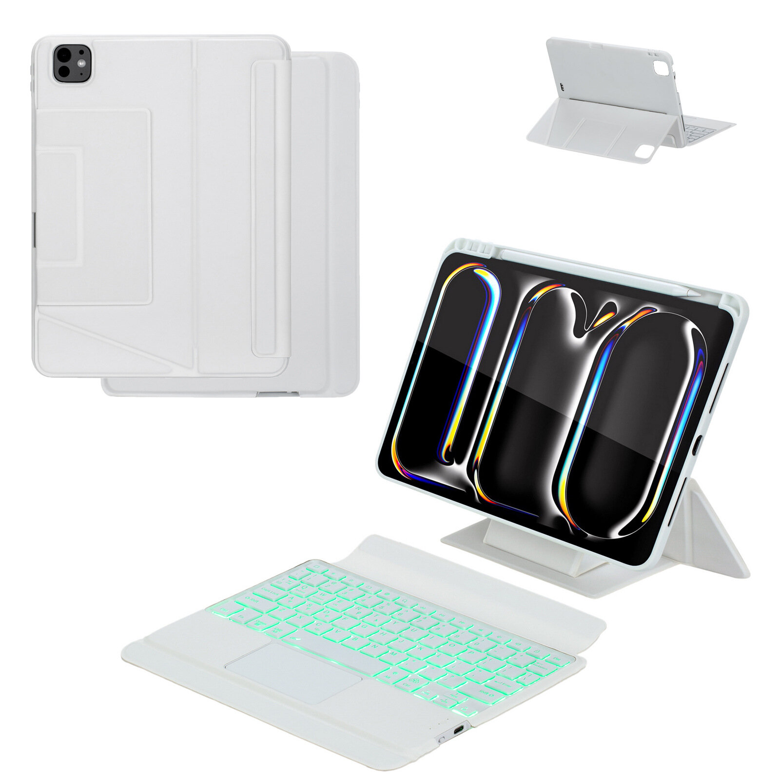 Чехол-клавиатура Pro13, для iPad 10.2" 2021-2019, Air 3 10.5", белый