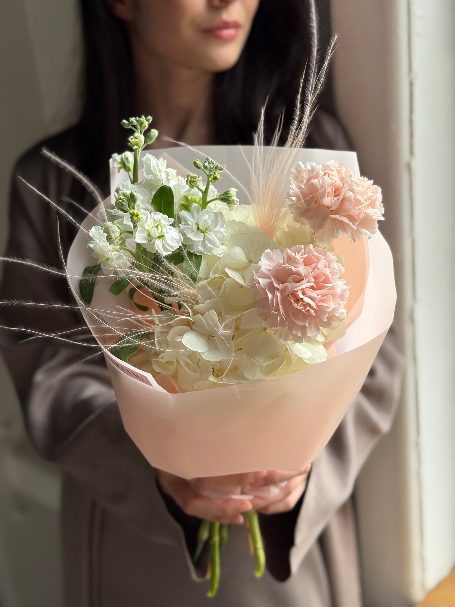 Нежный букет Oduvan.Lavka #88, с ароматной маттиолой, гортензией