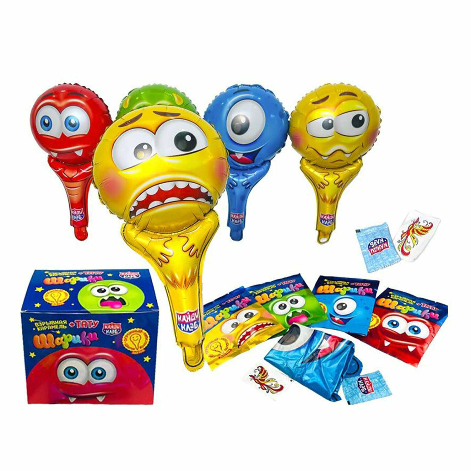 Взрывная карамель с татуировкой "шарики", 2 г, канди клаб, CAR123 (упаковка 30 шт.)