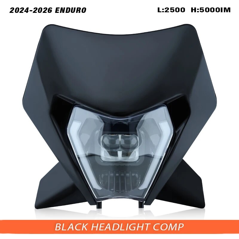 Powerzone Новый 2024 светодиодный мотоциклетный фонарь для KTM EXC XC SX MX 125 250 300 450, мотокросс, супермото, эндуро, фара Черный, A 24-26 Black