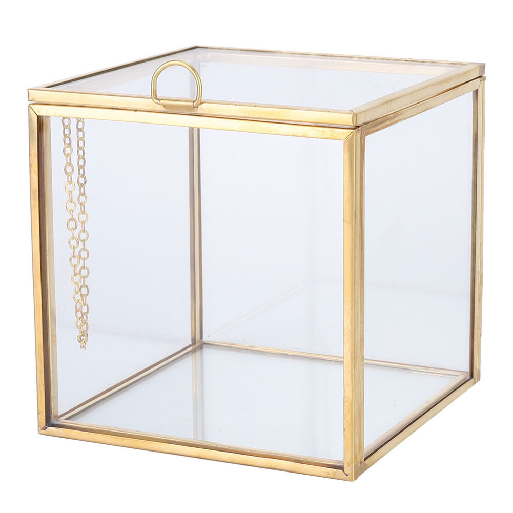 Gold Edge Geometric Glass Planter Planter Сочные растения контейнер домашнее ландшафт