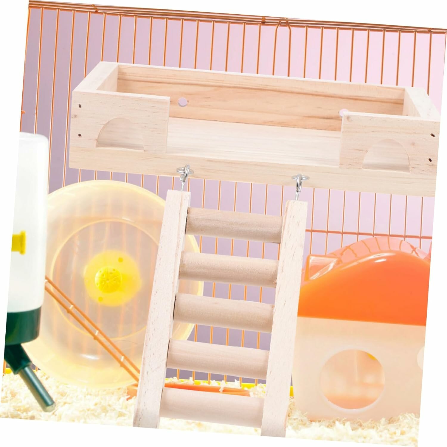 Игровая платформа с лестницей для хомячков, морских свинок, белок из натурального дерева