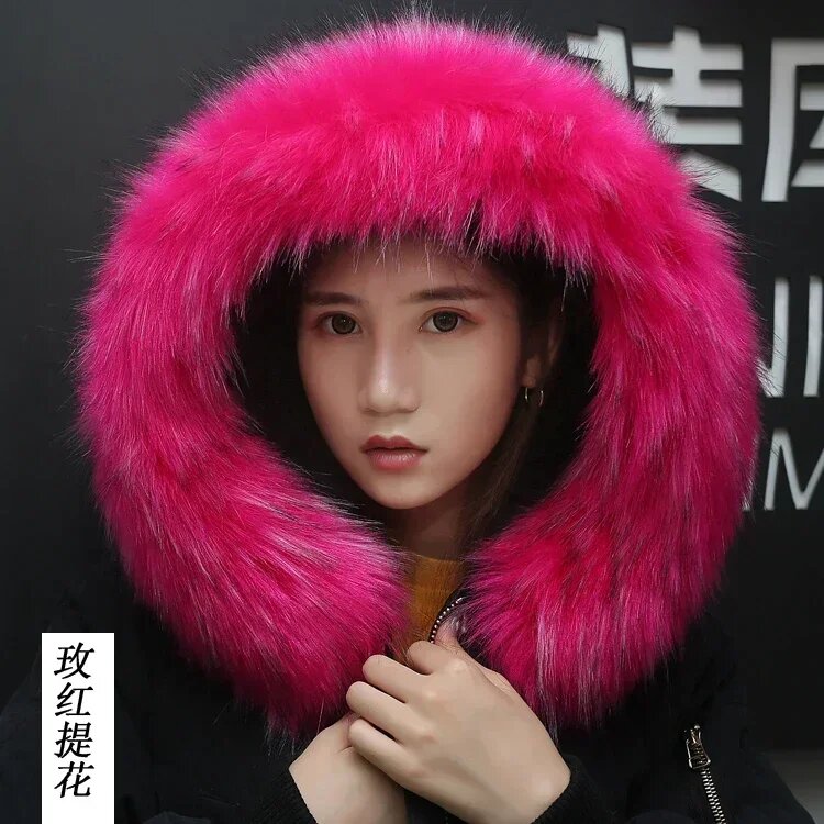 Qearlstar фальшивый мех воротник супер роскошный зимний шарф мальчики девушки женщины мужчины детские куртки капюшон воротник шаль обгортки 60 90 см ZKG39,200,18, искусственный мех, полиэстер,