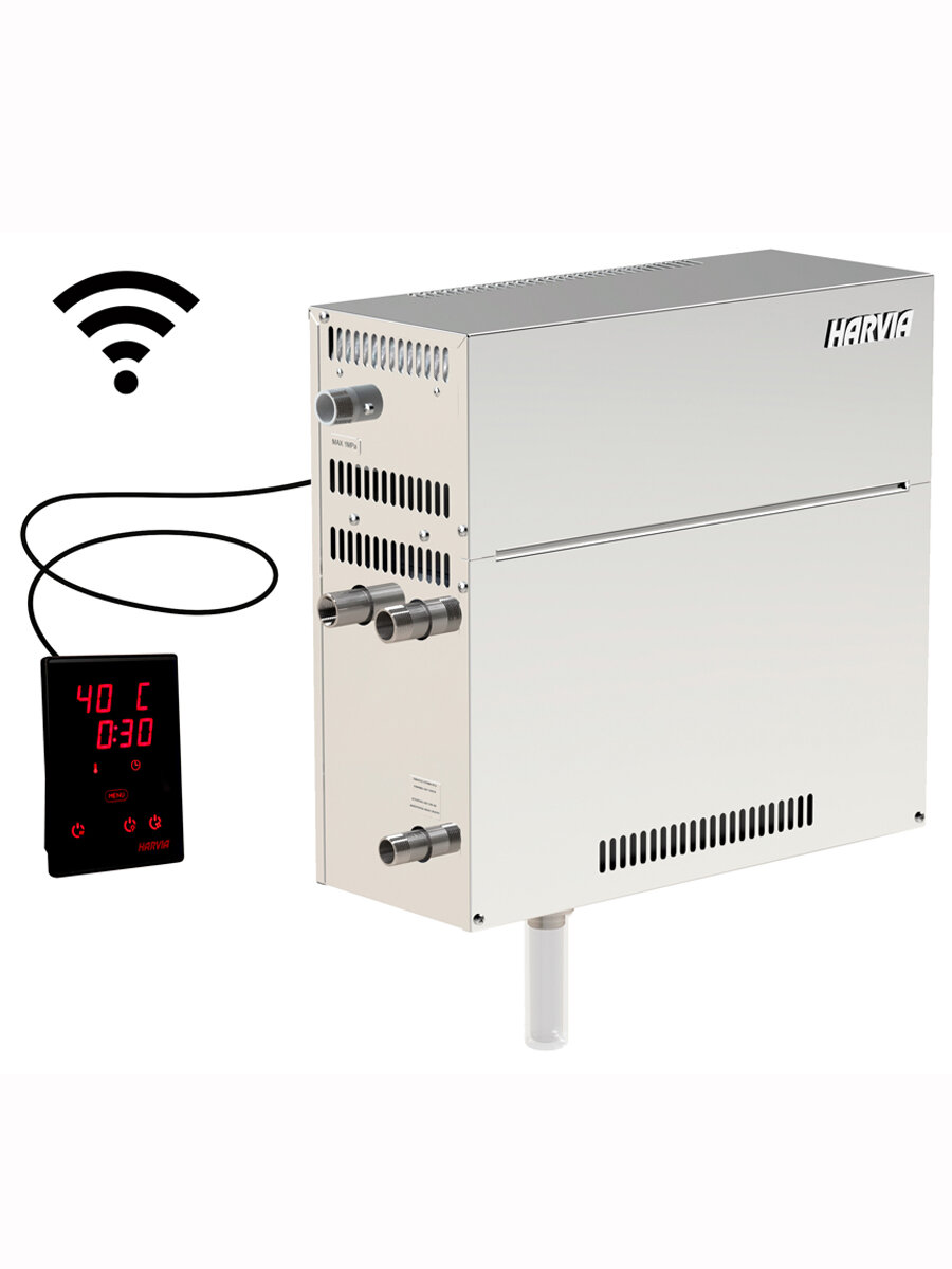 Парогенератор Harvia HGD90XW для хамама, мощность 9кВт, серебристый, Wi-F управление
