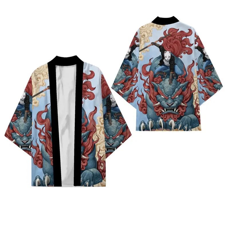 Черный кимоно кардиган из полиэстера 5XL, kimono 11