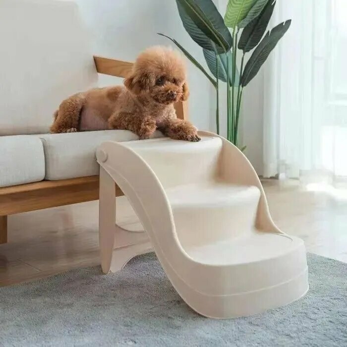 KNOW EASY-Лестница прикроватная для собак, для кошек, лесенка для животных из паралона на три ступеньки бежев