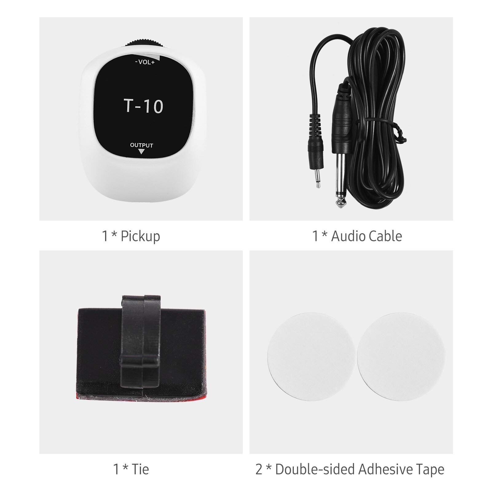 Пьезоэлектрический звукосниматель, универсальный, без сверления, самоклеящийся звукосниматель, 6,5 мм, аудиоинтерфейс для динамика, многофункциональный звукосниматель для гитары, укулеле, скрипки, мандолины, банджо, эрху, гучжэна, пипы