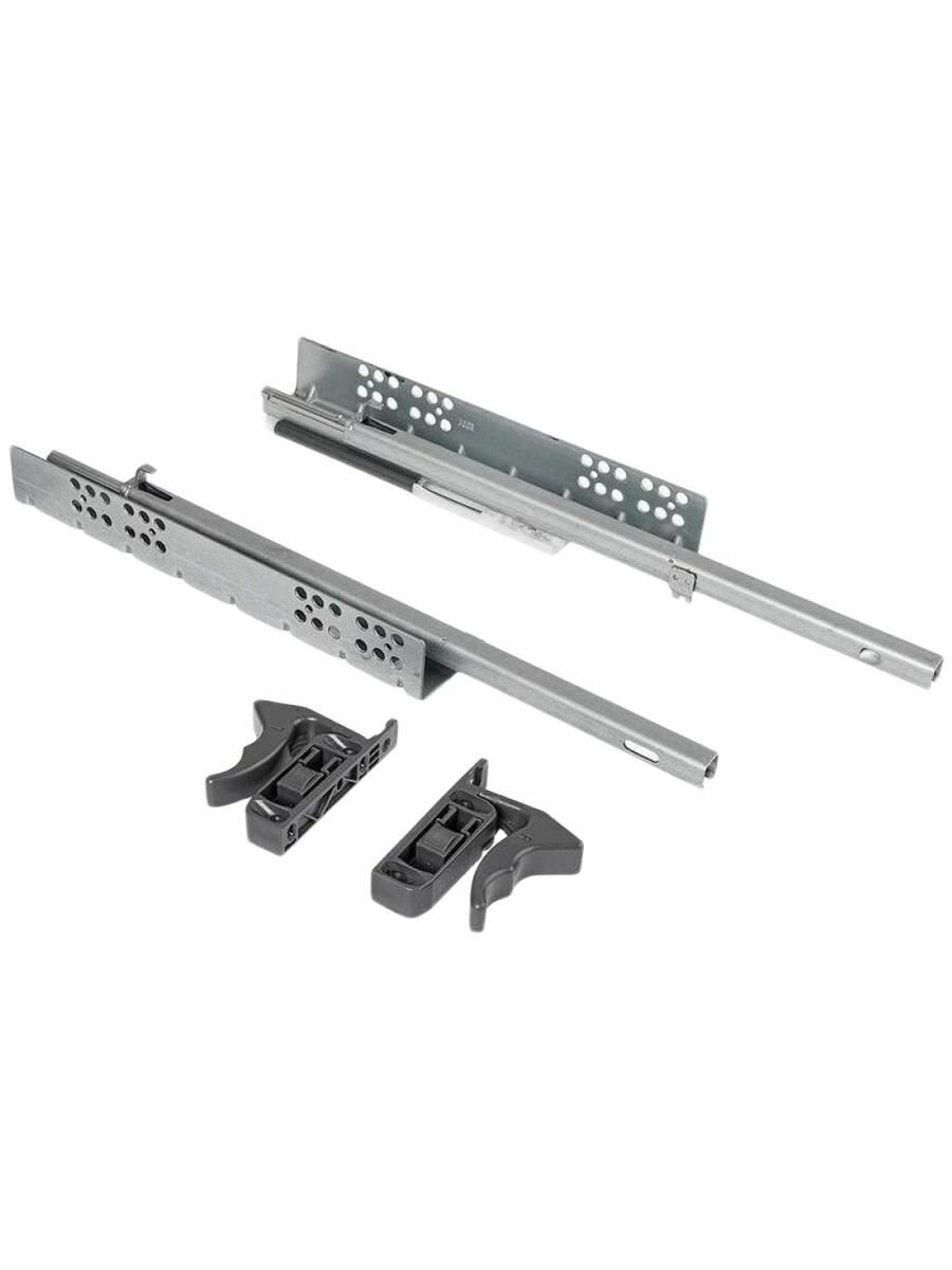 Комплект направляющих скрытого монтажа с фиксаторами Firmax Ecomotion L 300мм, частичного выдвижения с доводчиком, для ЛДСП 16мм 1 ком.