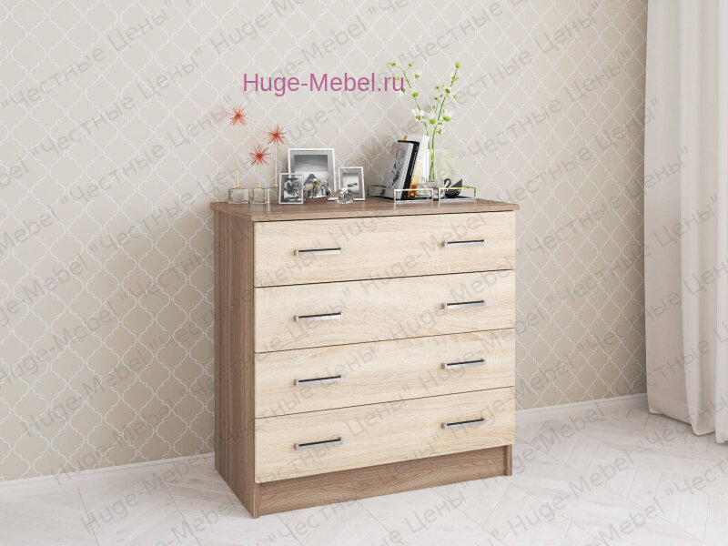 Комод "Катрин 3 Шимо/Сонома" Huge Mebel . Ширина 820 Высота 810. Комоды