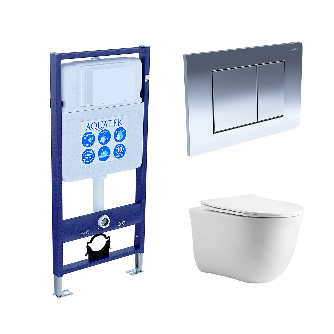 Унитаз с инсталяцией Акватек Классик Set cm-010 4в1