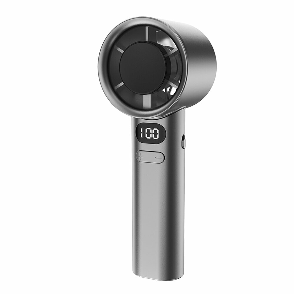 Ручной вентилятор Высокоскоростной портативный турбовентилятор Перезаряжаемый через USB электрический вентилятор с поддержкой цифрового дисплея 120 скоростей с плавной регулировкой для кемпинга, путешествий, домашнего офиса