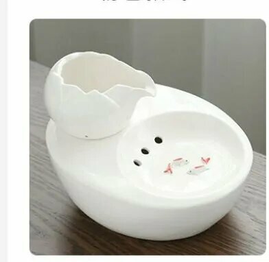 Автокулер MUSEN, керамика, для кошек, настольный, белый, 19х14х7,5см