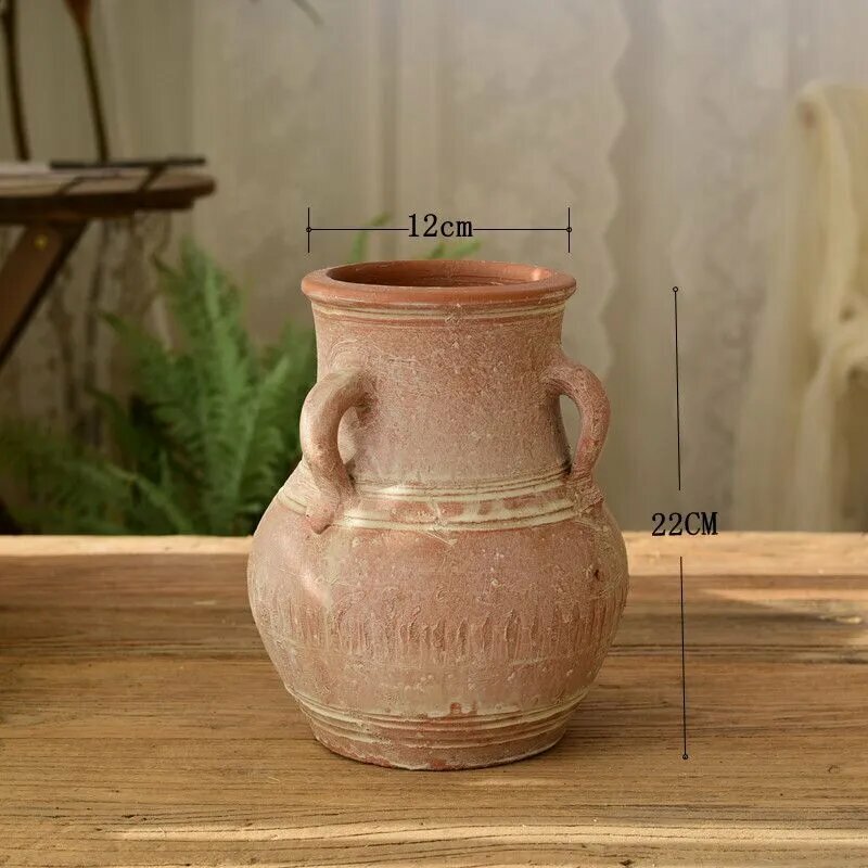 BIGGENNER Ваза "Старинная грубая глиняная ваза", 25 см , Керамика, 1 шт