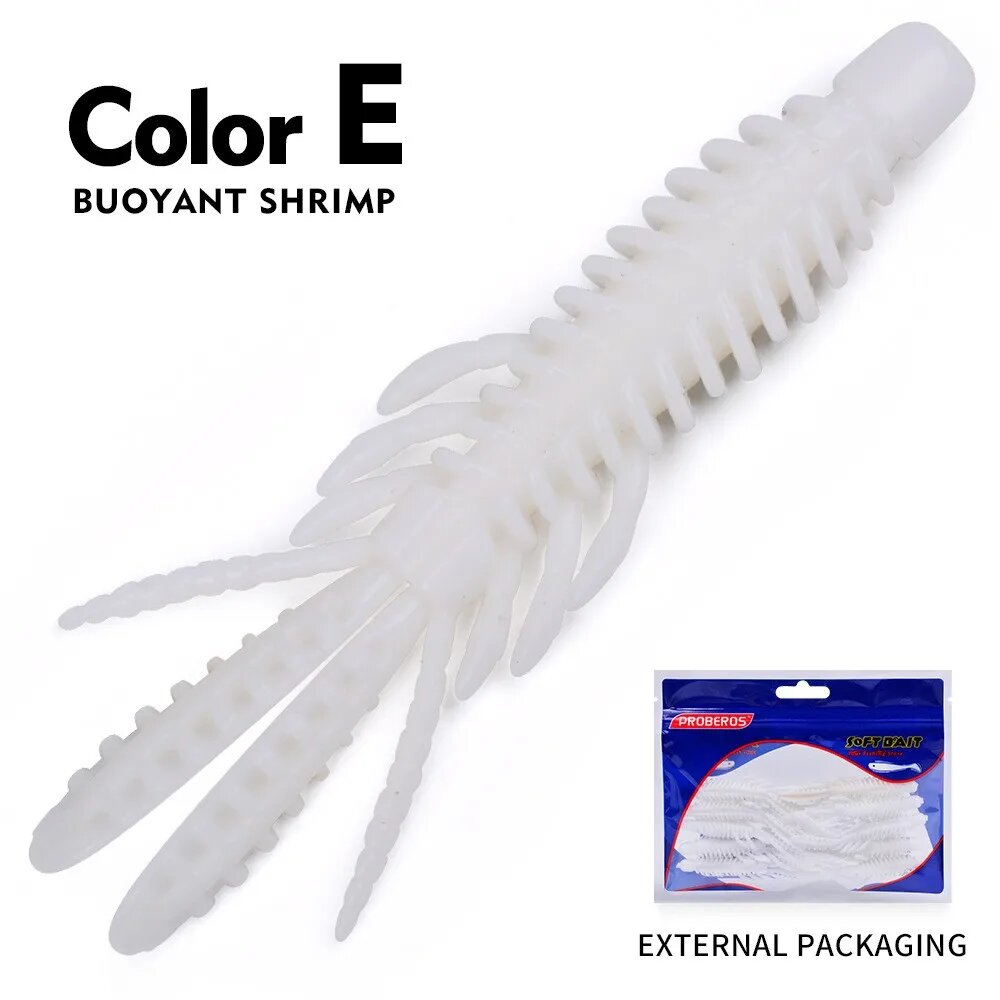 10 шт. мягкая приманка Tanta Fishy для ловли рыбы PRO BEROS Белый, 4G-8CM, E