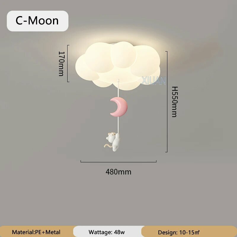 Потолочный светильник XIUAN для детской комнаты, C, RC Dimming, AC 220V-240V